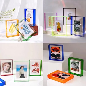 Colorful Acrylic Picture Photo Frame, Box With Double-sided Display ...
