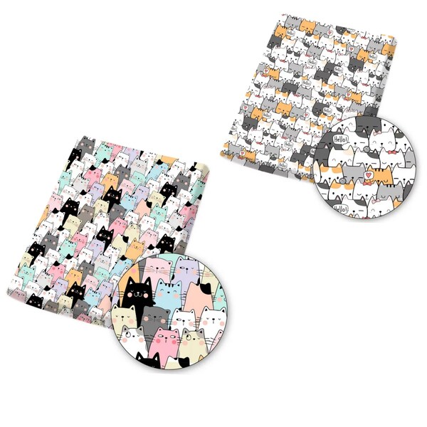 Cat Print Fabric - Etsy