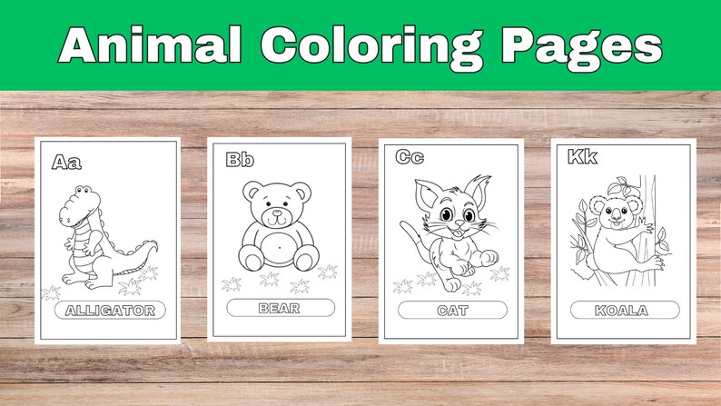 Cute Animal Coloring Pages for Kids 3-6, Toddlers, Preschoolers ...