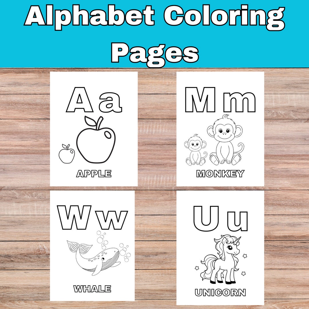 26 Printable Alphabet Coloring Pages for Preschool, Kindergarten Kids ...