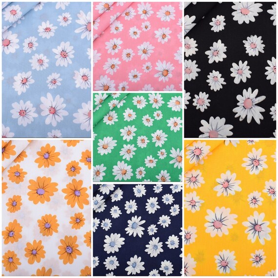 7pcs/set Daisy Flower Floral Fabric Bundles DIY Clothes | Etsy
