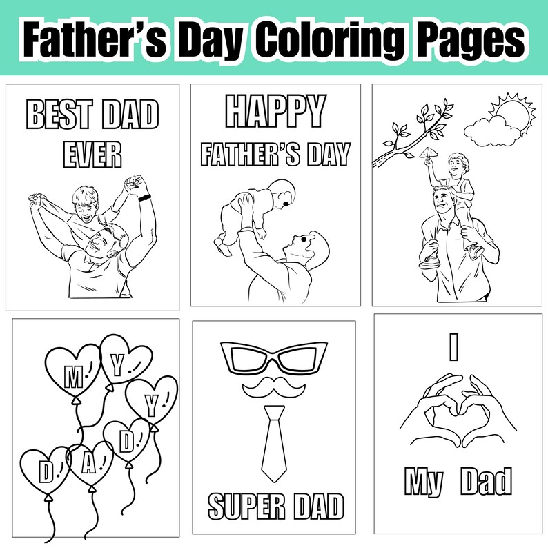 Father's Day Coloring Pages for Kids, Happy Father's Day Printable ...
