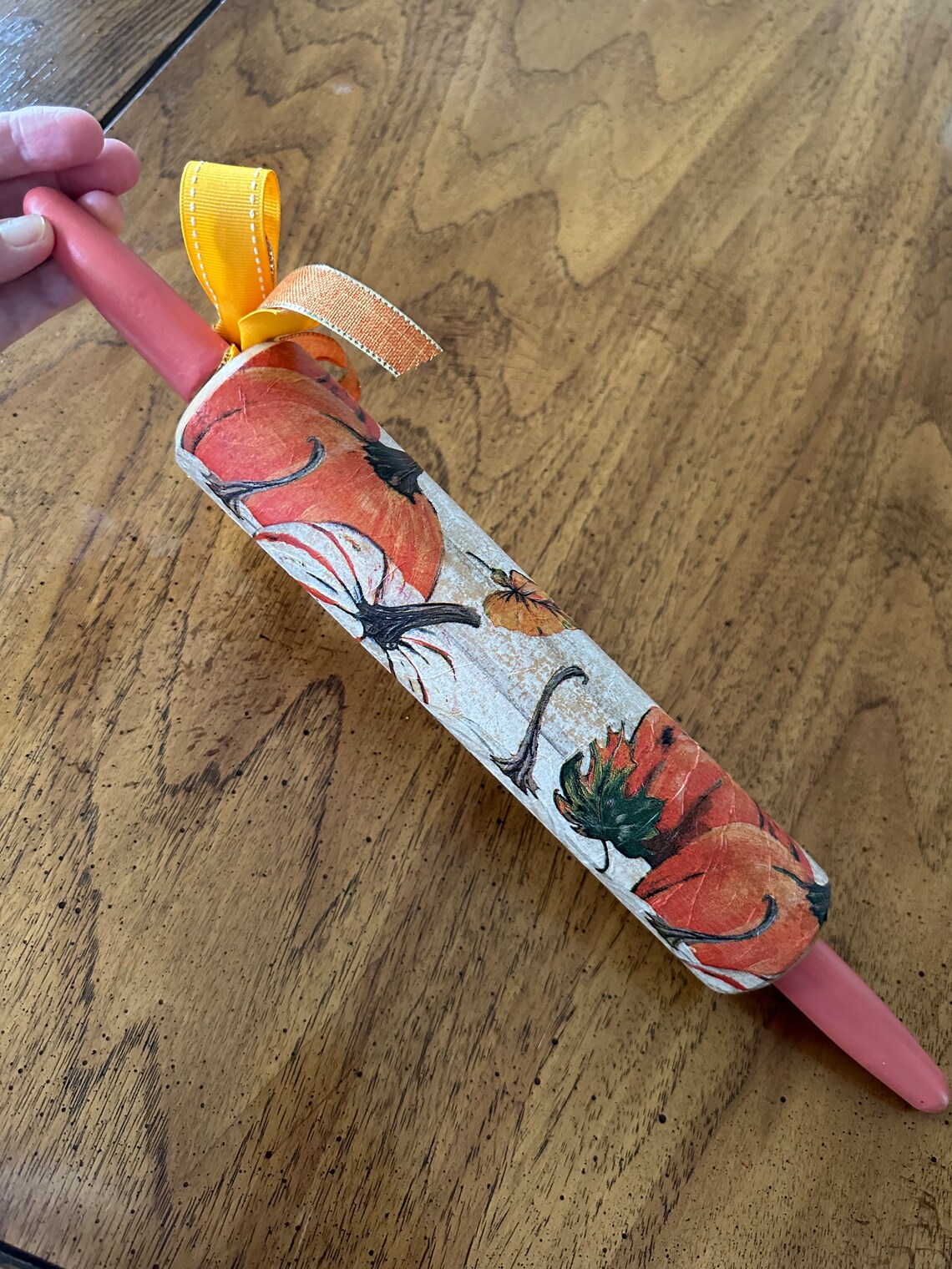 Giving Thanks Upcycled Vintage Rolling Pin for Fall Decor Decoupage ...
