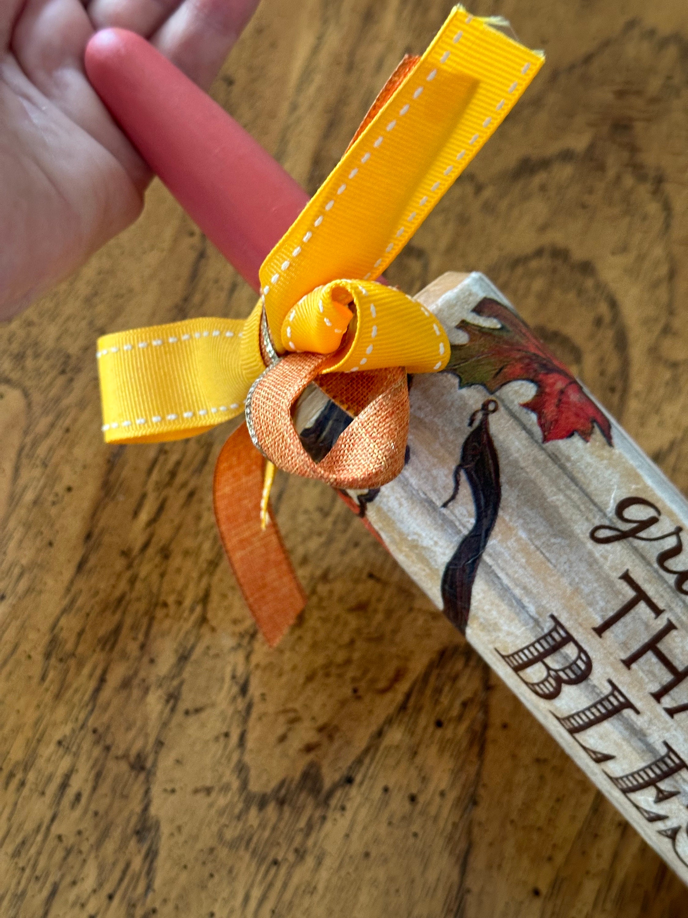 Giving Thanks Upcycled Vintage Rolling Pin for Fall Decor Decoupage ...