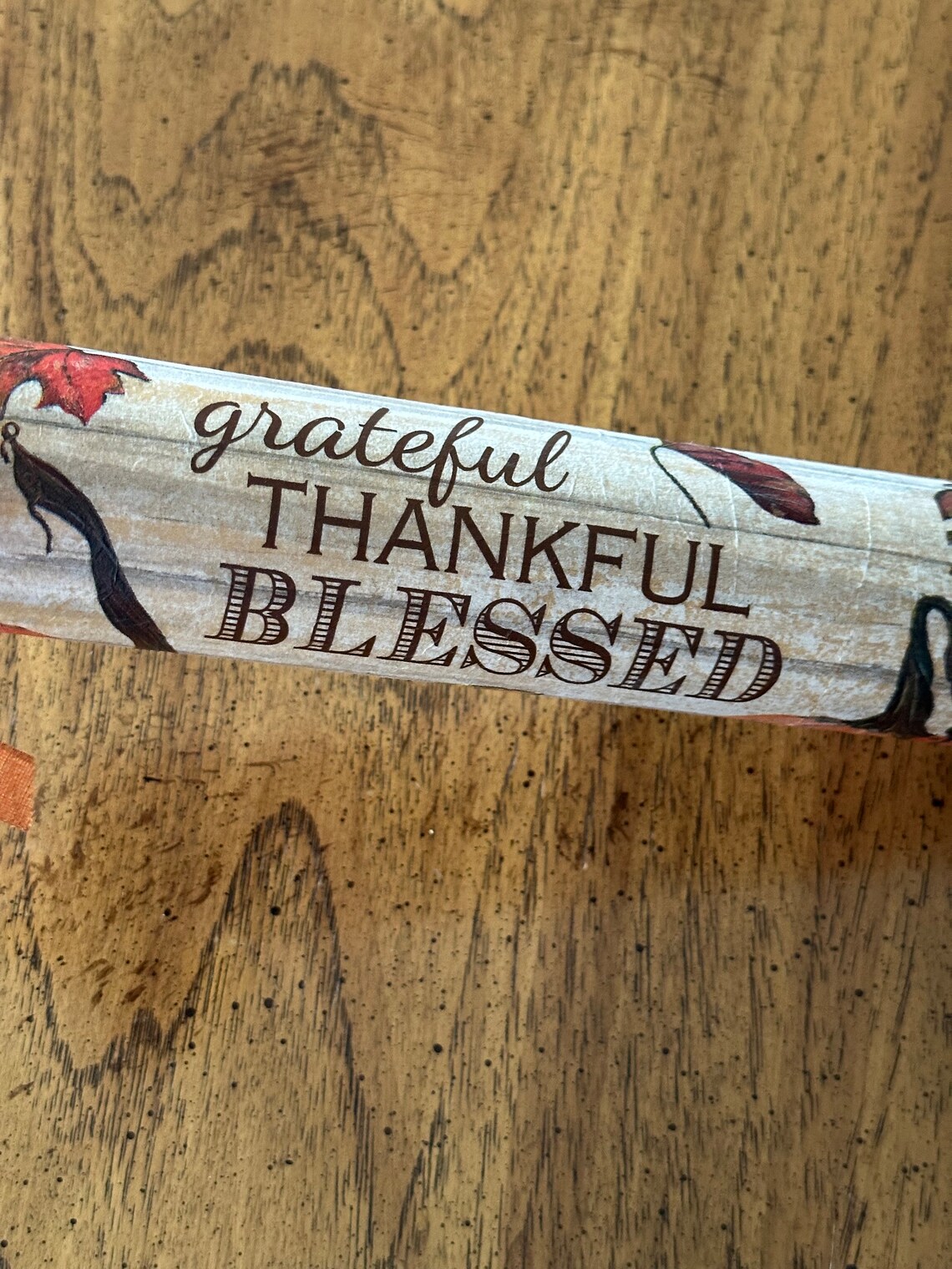 Giving Thanks Upcycled Vintage Rolling Pin for Fall Decor Decoupage ...