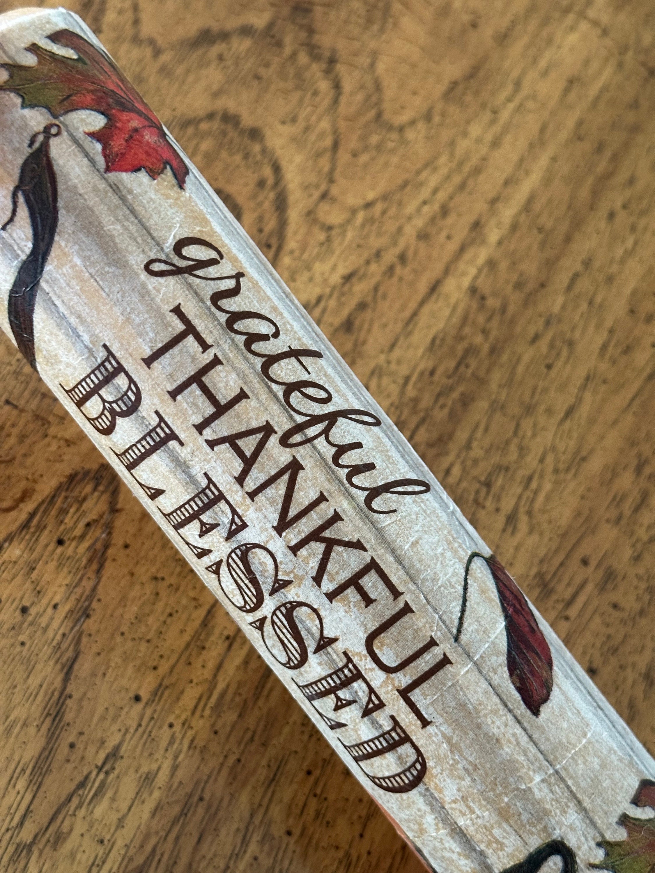 Giving Thanks Upcycled Vintage Rolling Pin for Fall Decor Decoupage ...
