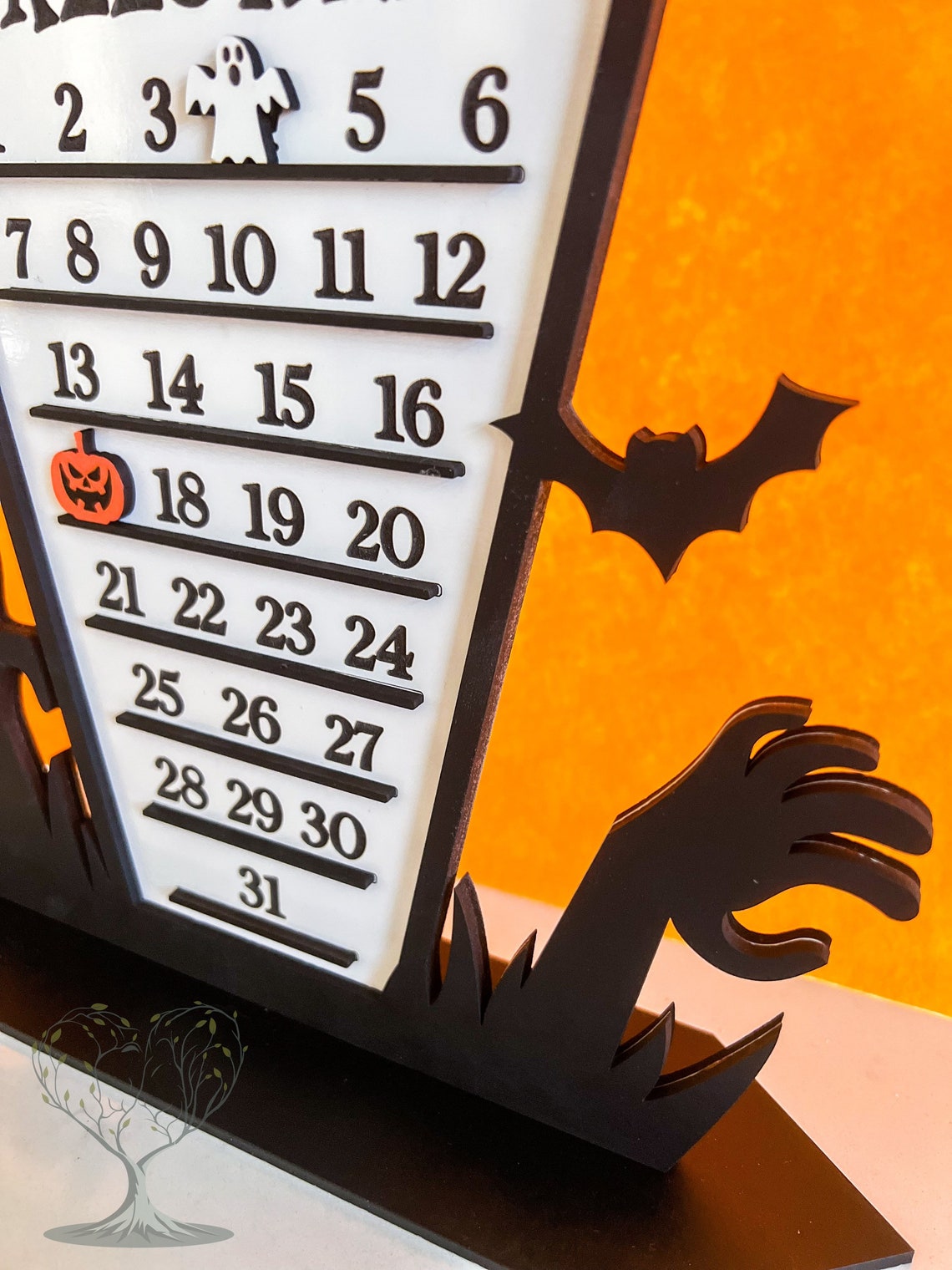 Spooky Halloween Countdown Ghost, Coffin, Pumpkin, Bats, Witch ...