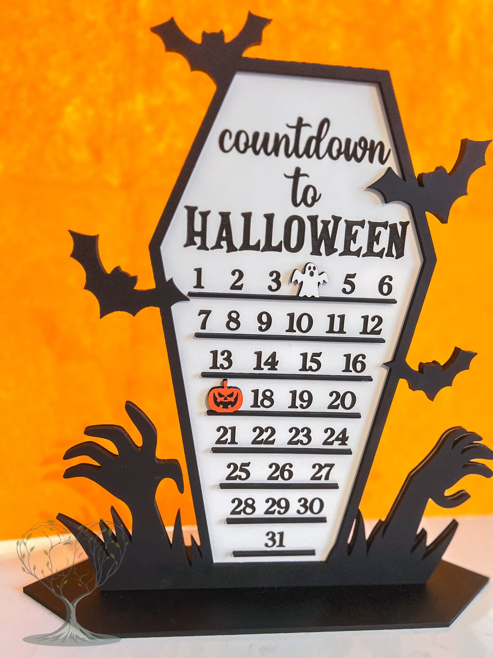 Spooky Halloween Countdown Ghost Coffin Pumpkin Bats - Etsy