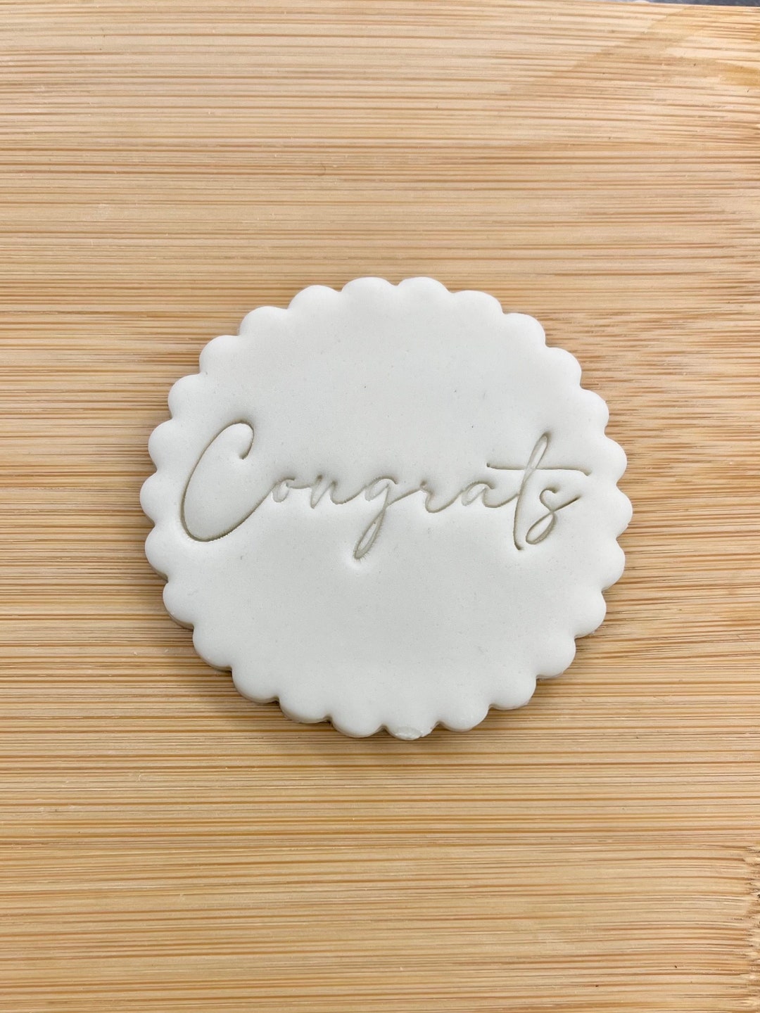 Congratulations Congrats Scripted Fondant Cookie Biscuit Stamp Embosser ...