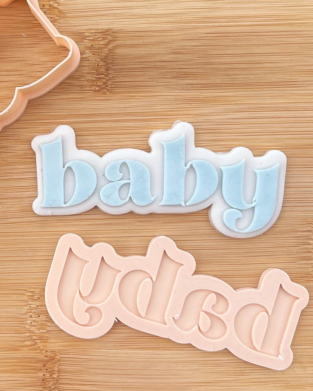 Baby Serif Font Pop up Baby Shower Gender Reveal Embosser Two Tone ...