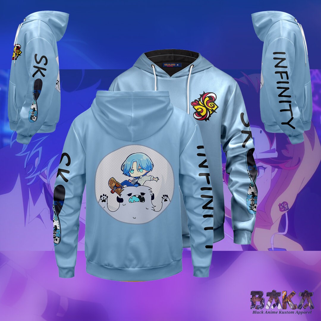 Sweat à capuche bleu yéti SK8 Infinity Bakaline - Etsy France