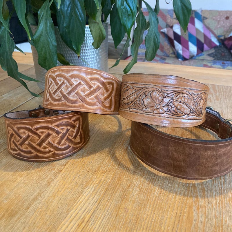 Dog Collars Leather Celtic - Etsy UK
