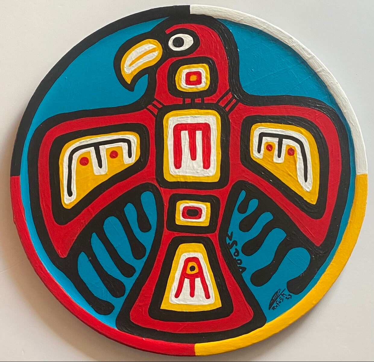 Thunderbird Four Sacred Colours Medicine Wheel Art Cedar Wood ...