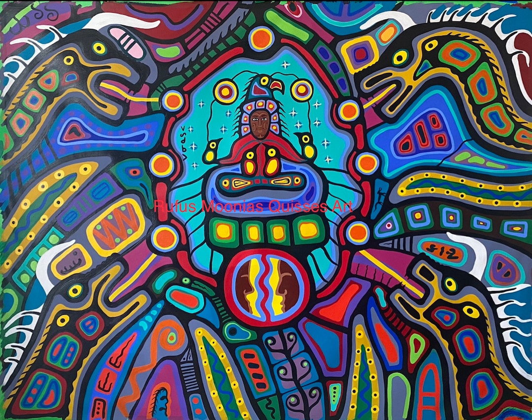 Peace and Unity Anishinaabe Indigenous Native Art Large - Etsy