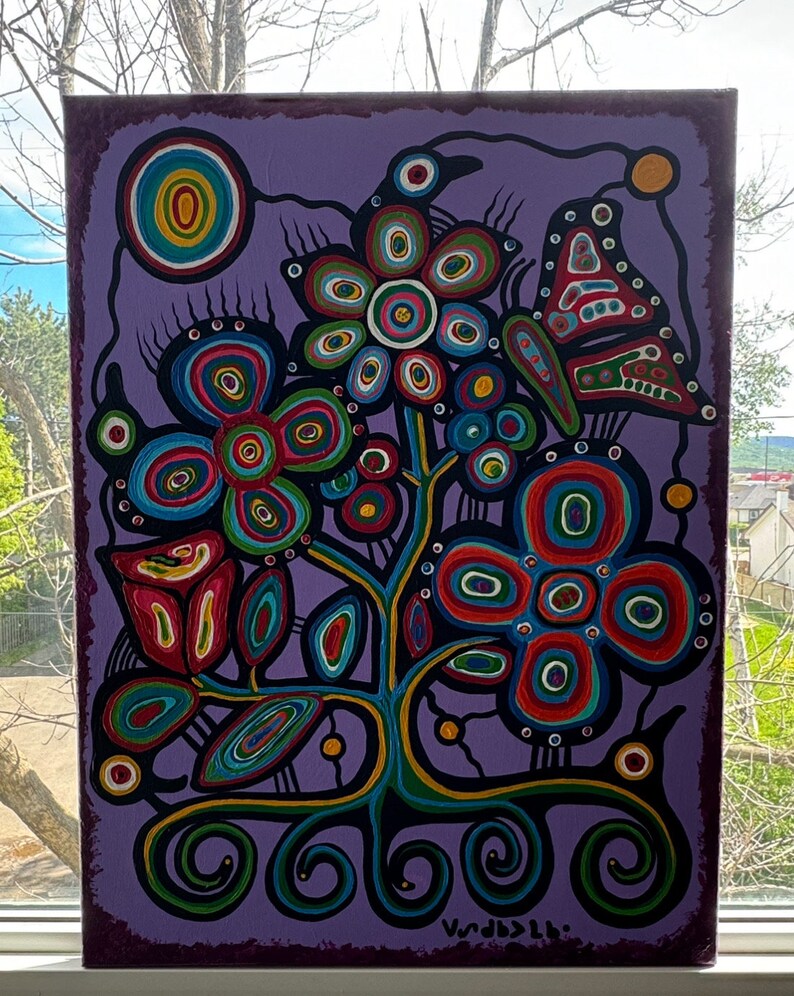 All Comes Together Original Flowers Birds Painting 18x24 Inche ...