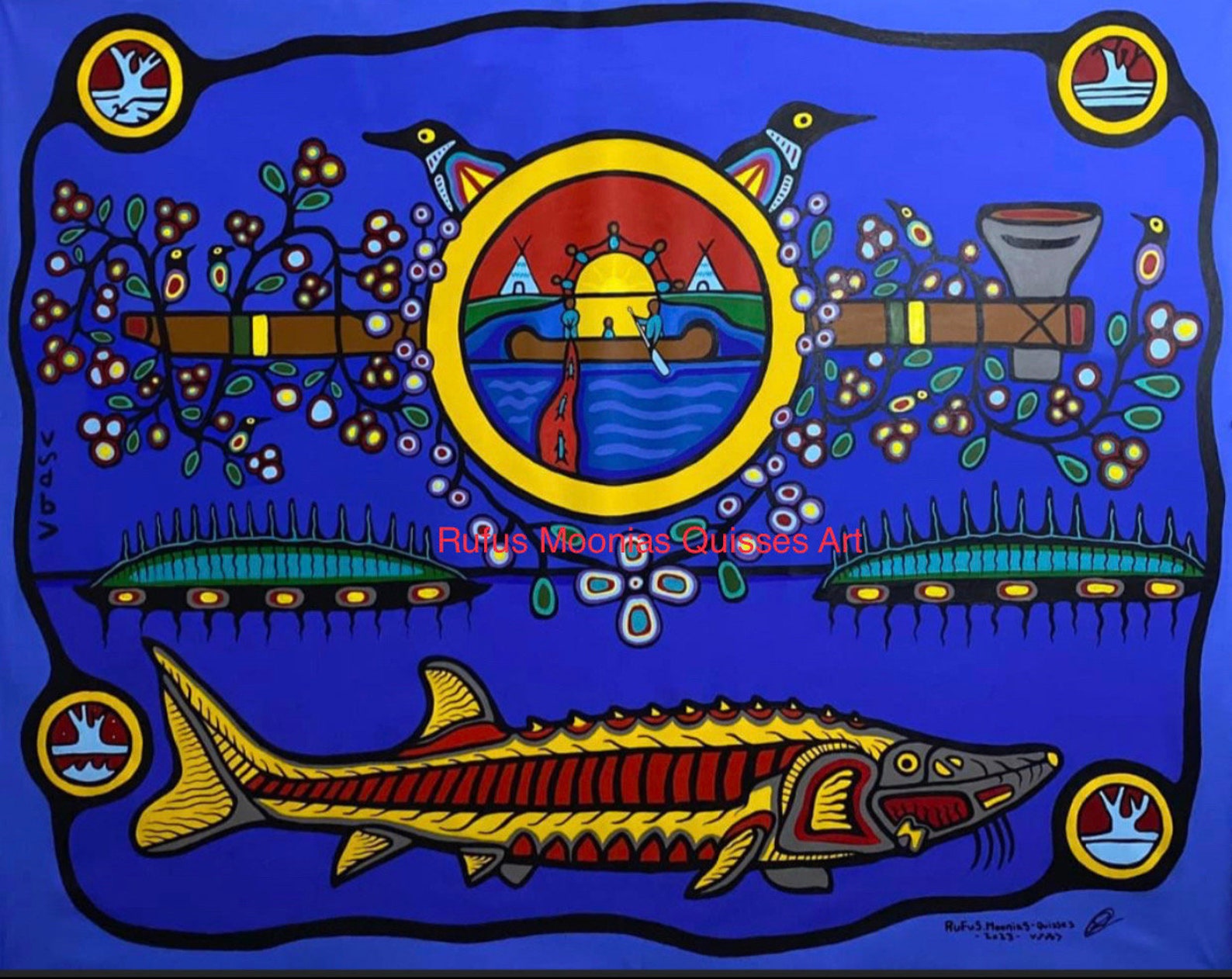 A Large Exquisite Piece of Bateau Lake Sturgeon Original Artwork ...