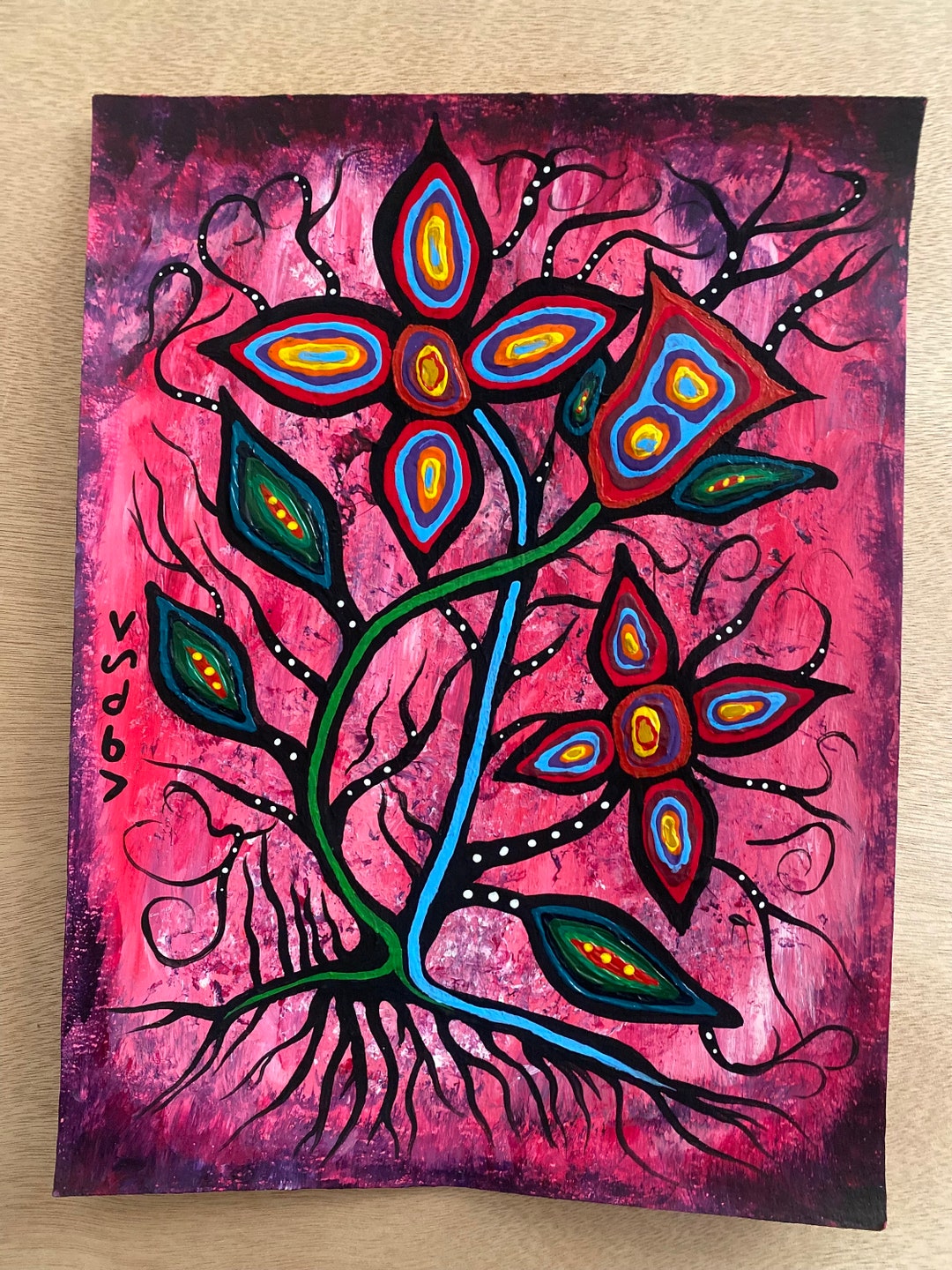 Exquisite Floral Art Painting on Canvas Pad Original Painting Showcases ...