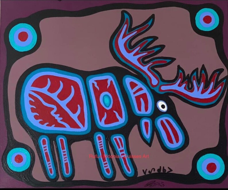 Spirit of the Moose Anishinaabe Artwork Original Painting Indigenous ...