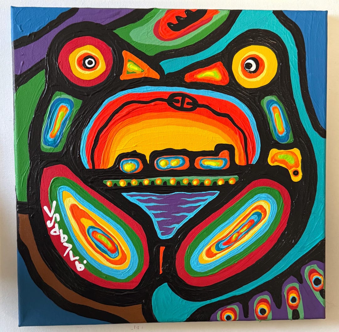 Bonding Birds Original Piece of Art by Ojibway Anishinaabe Artist Stand ...