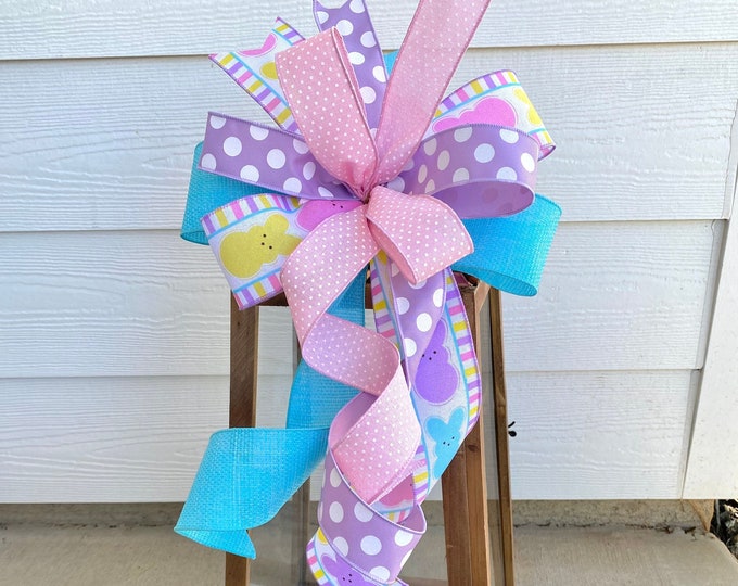 Easter Wreath Bow, Bow for Easter Wreath, Spring Wreath Bow, Door ...