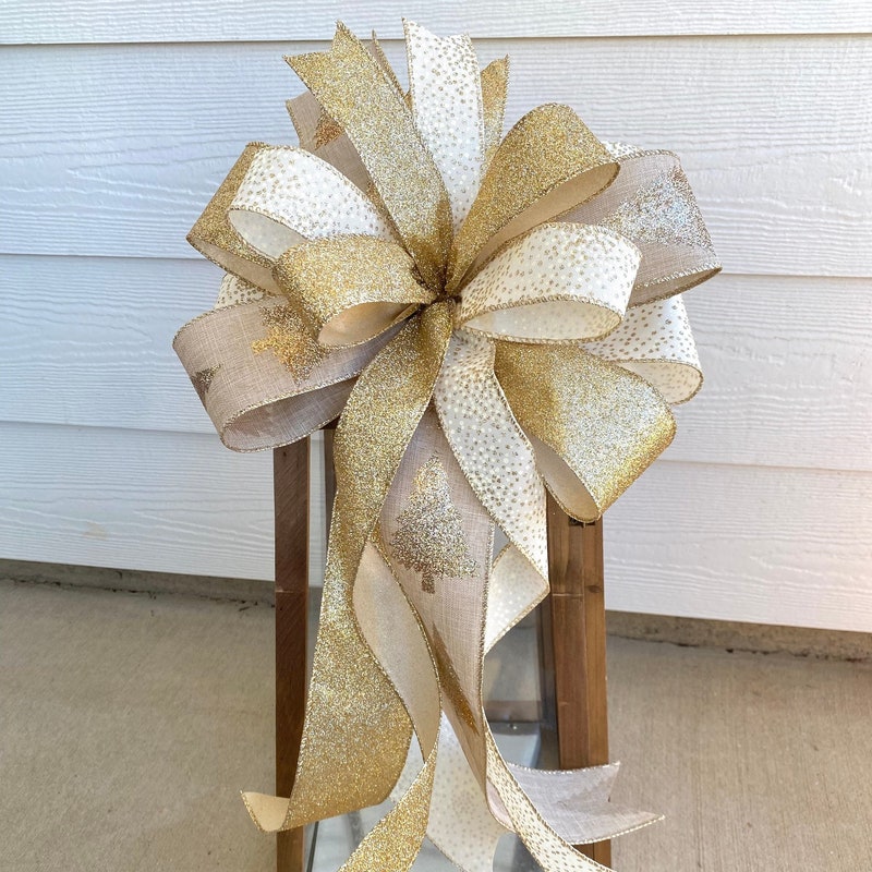 Christmas Bow Tree Topper Etsy