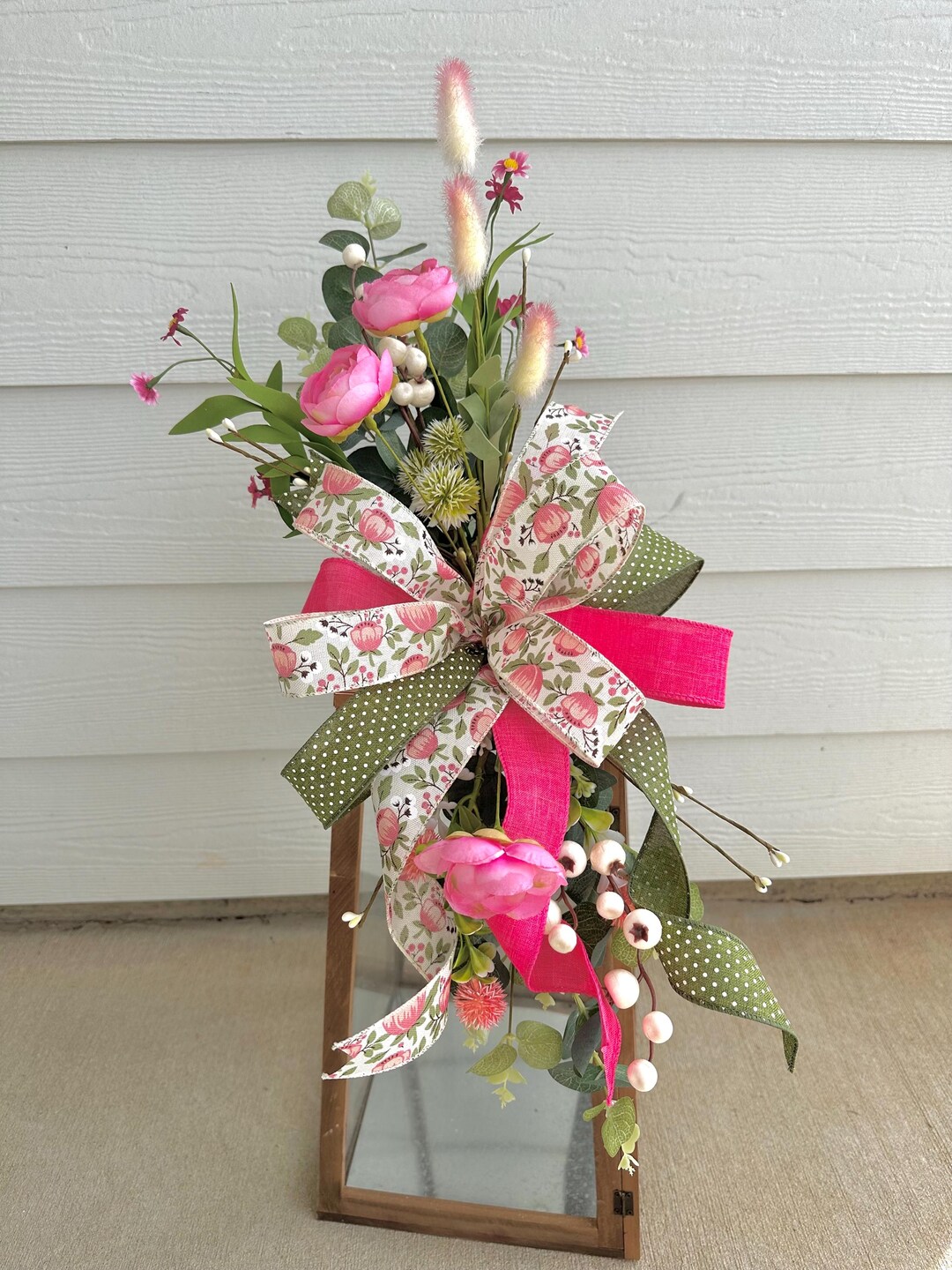 Spring Lantern Swag, Summer Lantern Swag, Year Round Swag, Spring Porch ...