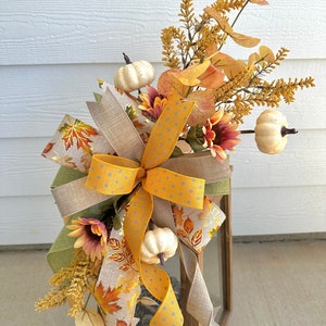 Fall Lantern Swag, Fall Lantern Topper, Sunflower Lantern Swag, Fall ...