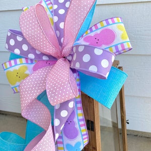 Easter Wreath Bow, Bow for Easter Wreath, Spring Wreath Bow, Door Hanger Bow, Easter Lantern Bow ...