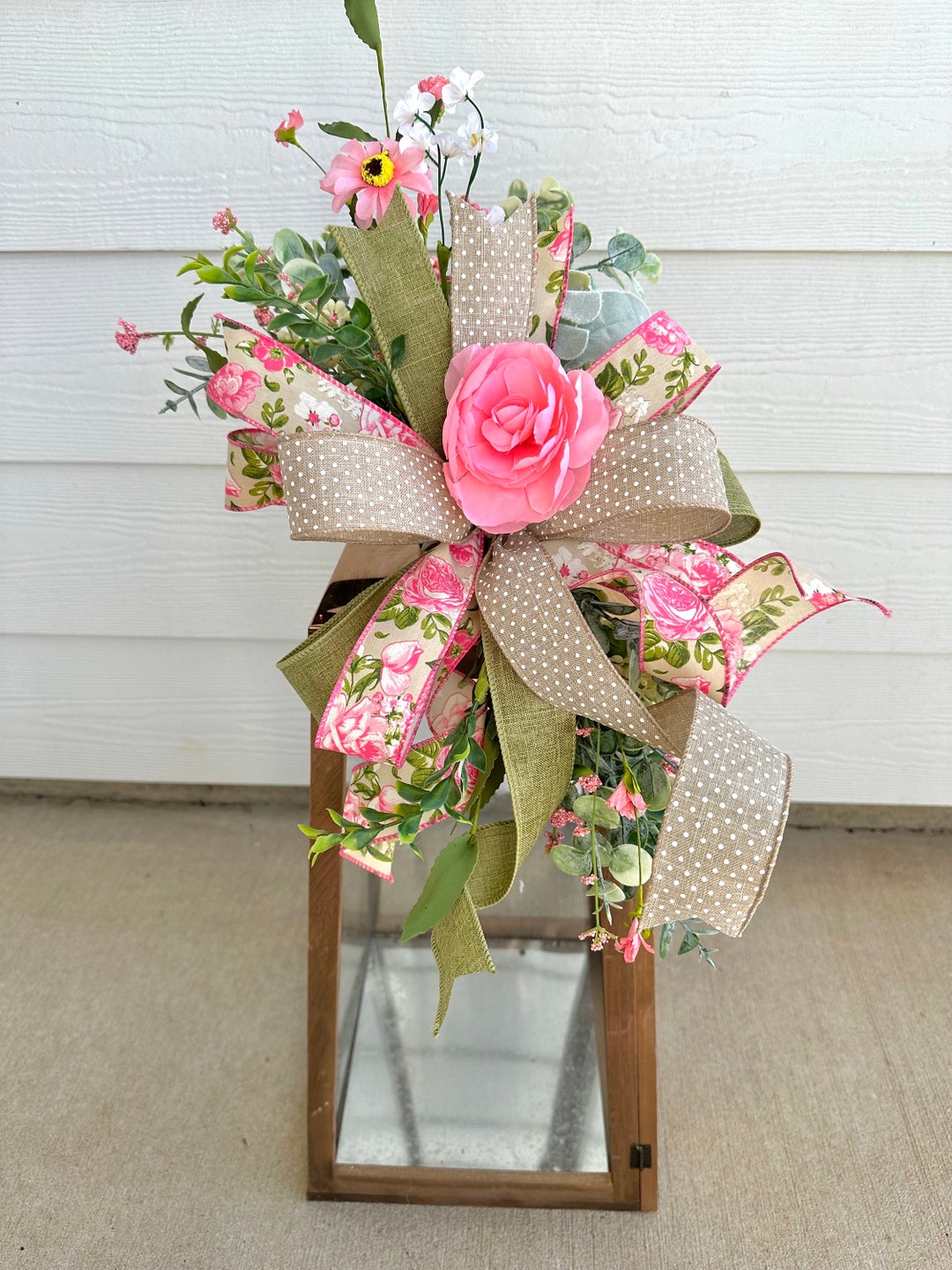 Spring Lantern Swag, Spring Lantern Topper, Year Round Swag, Spring ...