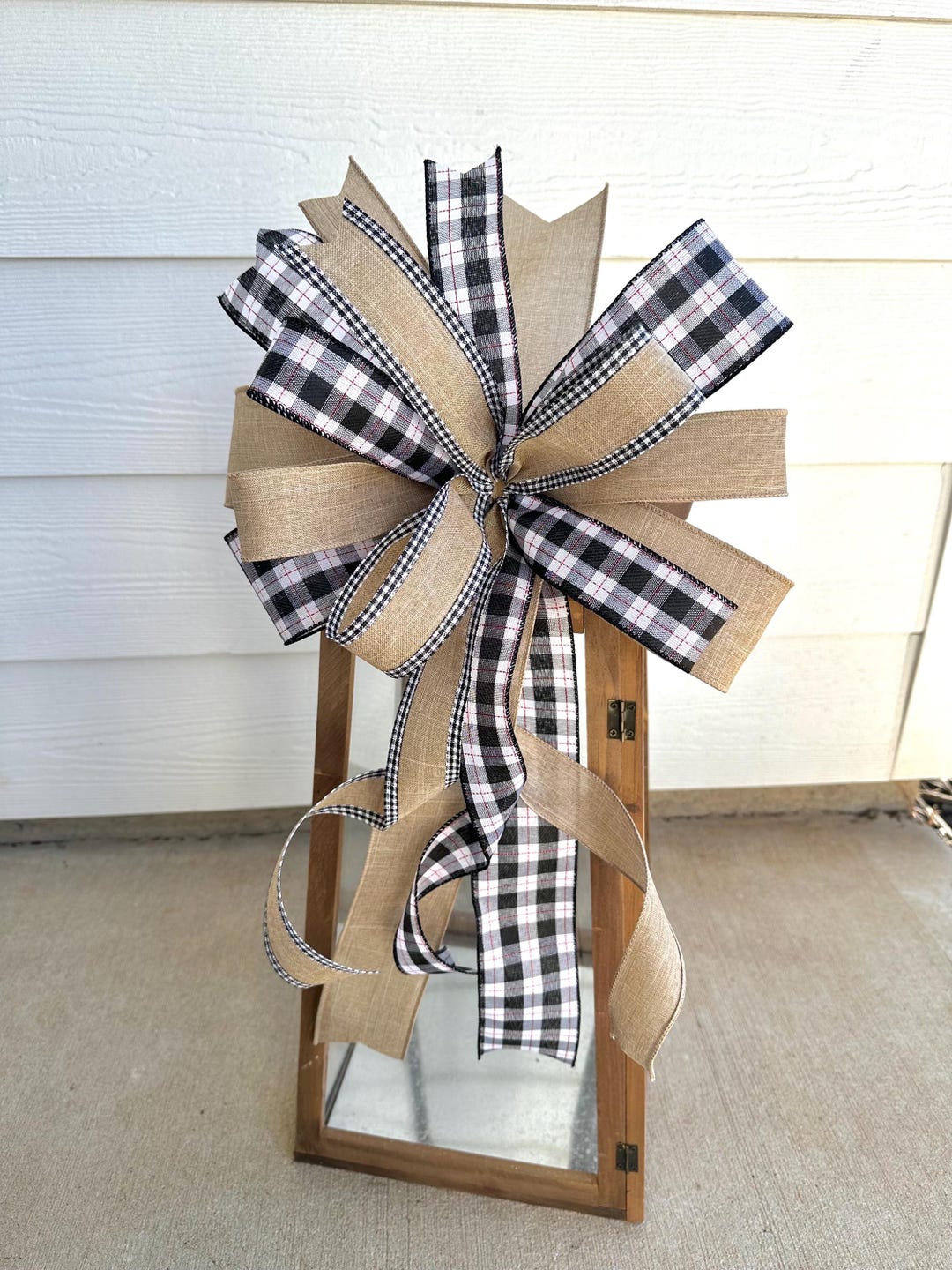 Farmhouse Lantern Bow, Farmhouse Wedding Bow, Farmhouse Wreath Bow ...