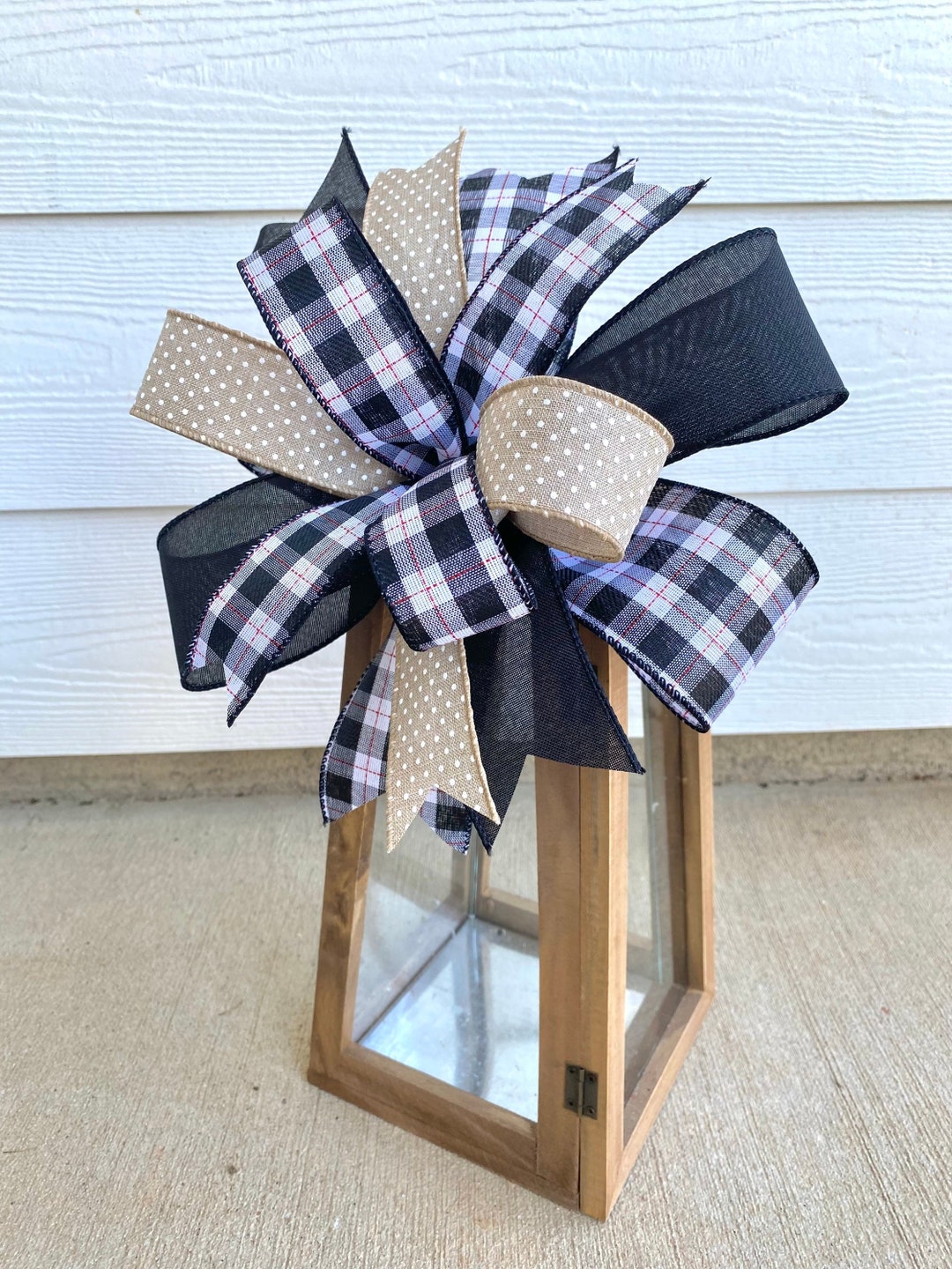 Farmhouse Lantern Bow, Farmhouse Wedding Bow, Farmhouse Wreath Bow ...