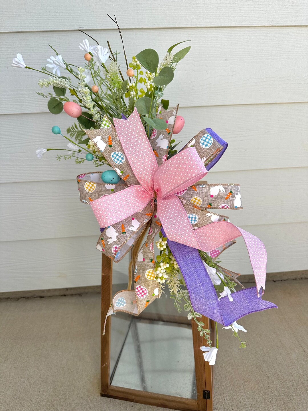 Easter Lantern Swag, Spring Lantern Swag, Spring Lantern Topper, Year ...