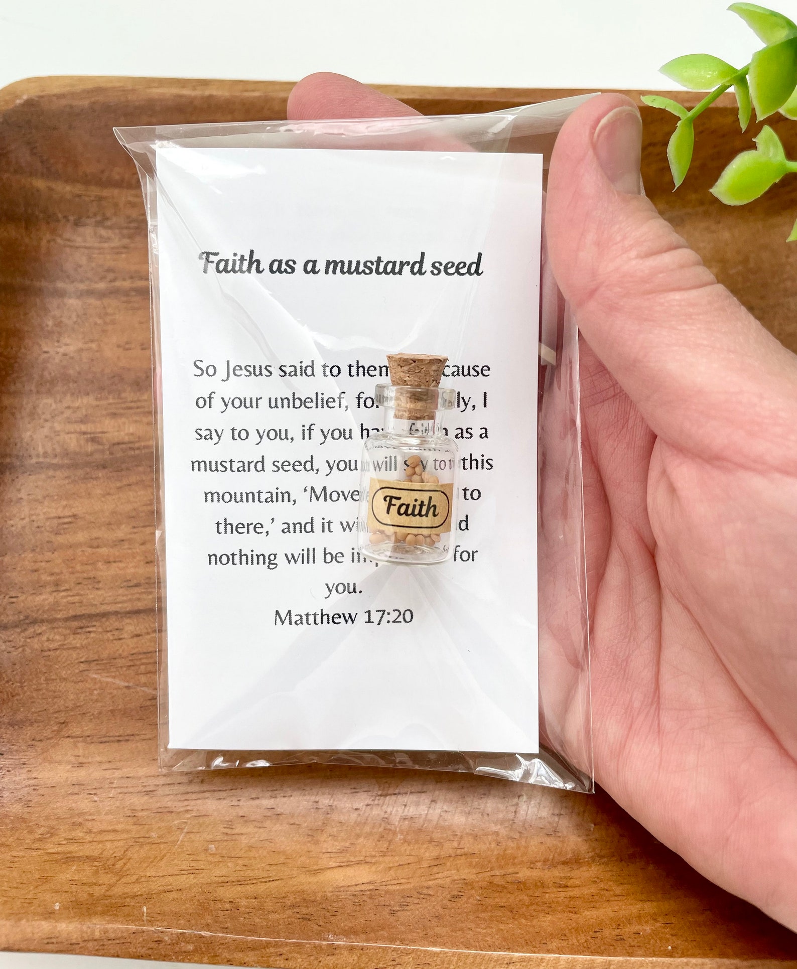 Faith as Mustard Seed Tiny Glass Jar Positive Christian Encouragement ...