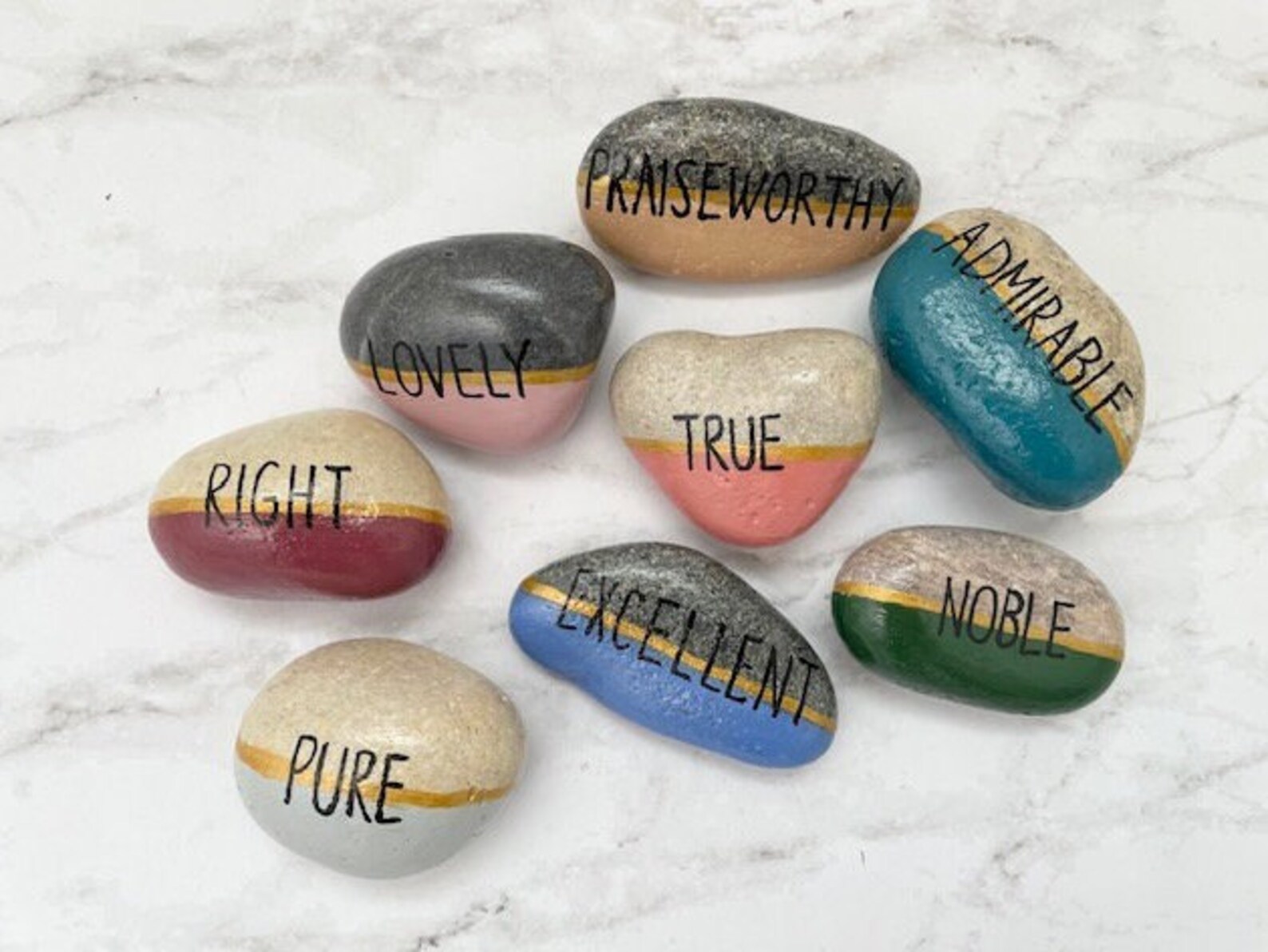 Encouraging Words Painted Rocks Inspirational Holidays - Etsy