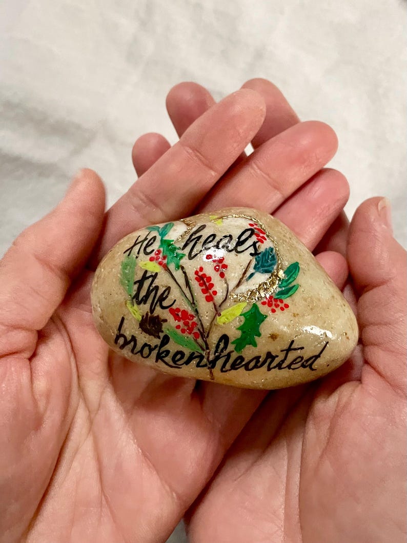 Encouraging Words Painted Rocks One-of-a-kind Gift Kintsugi Inspired ...