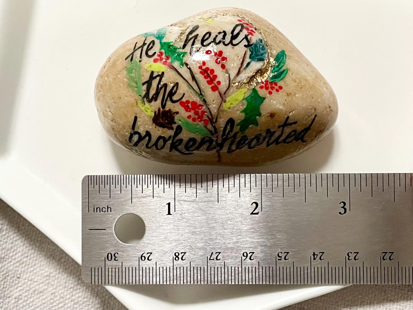 Encouraging Words Painted Rocks One-of-a-kind Gift Kintsugi Inspired ...