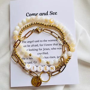 Stack of 3 Beaded Bracelet Easter Unique Meaningful Jewelry Christian ...