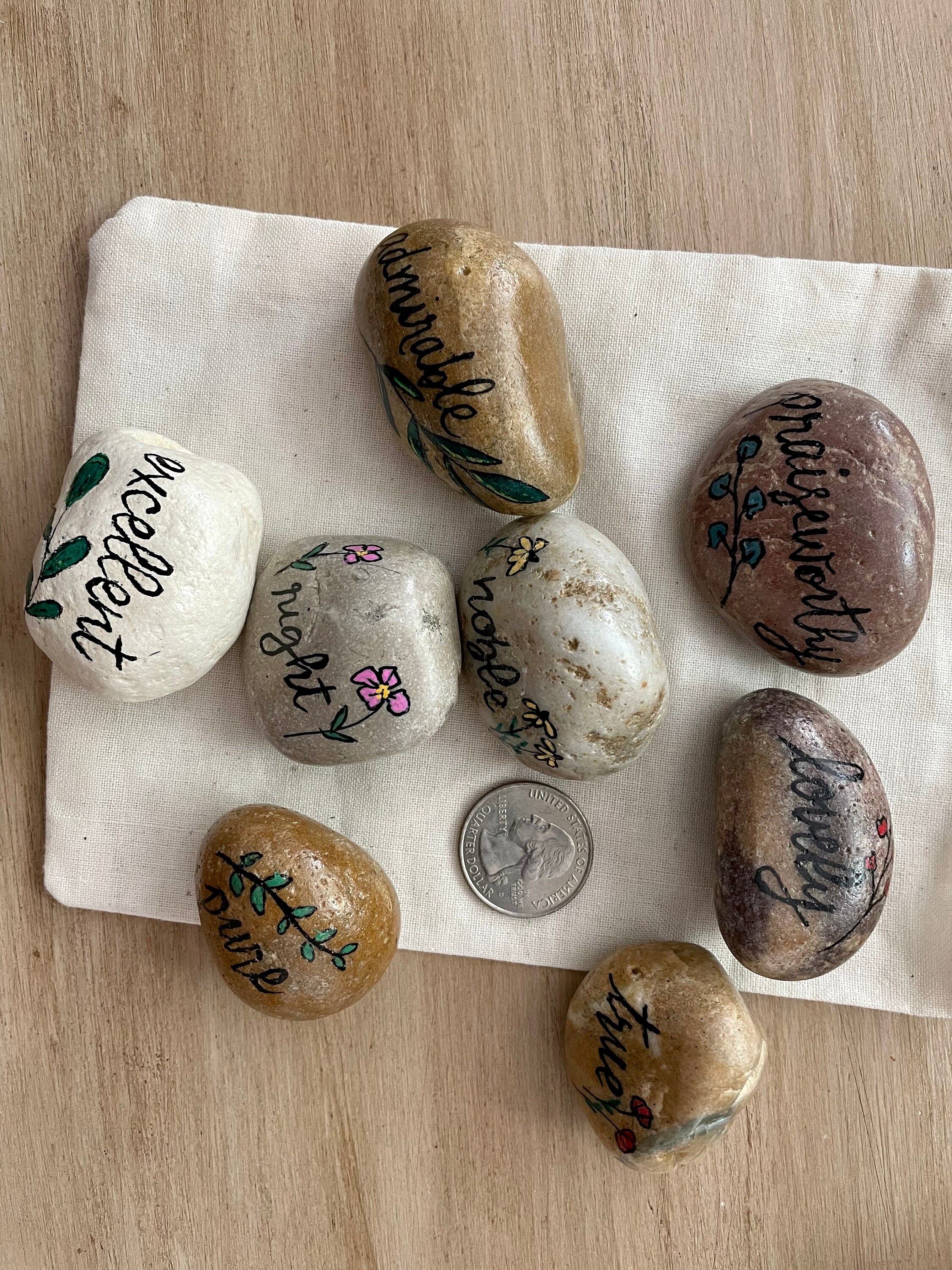 Encouraging Words Painted Rocks Inspirational Holidays - Etsy