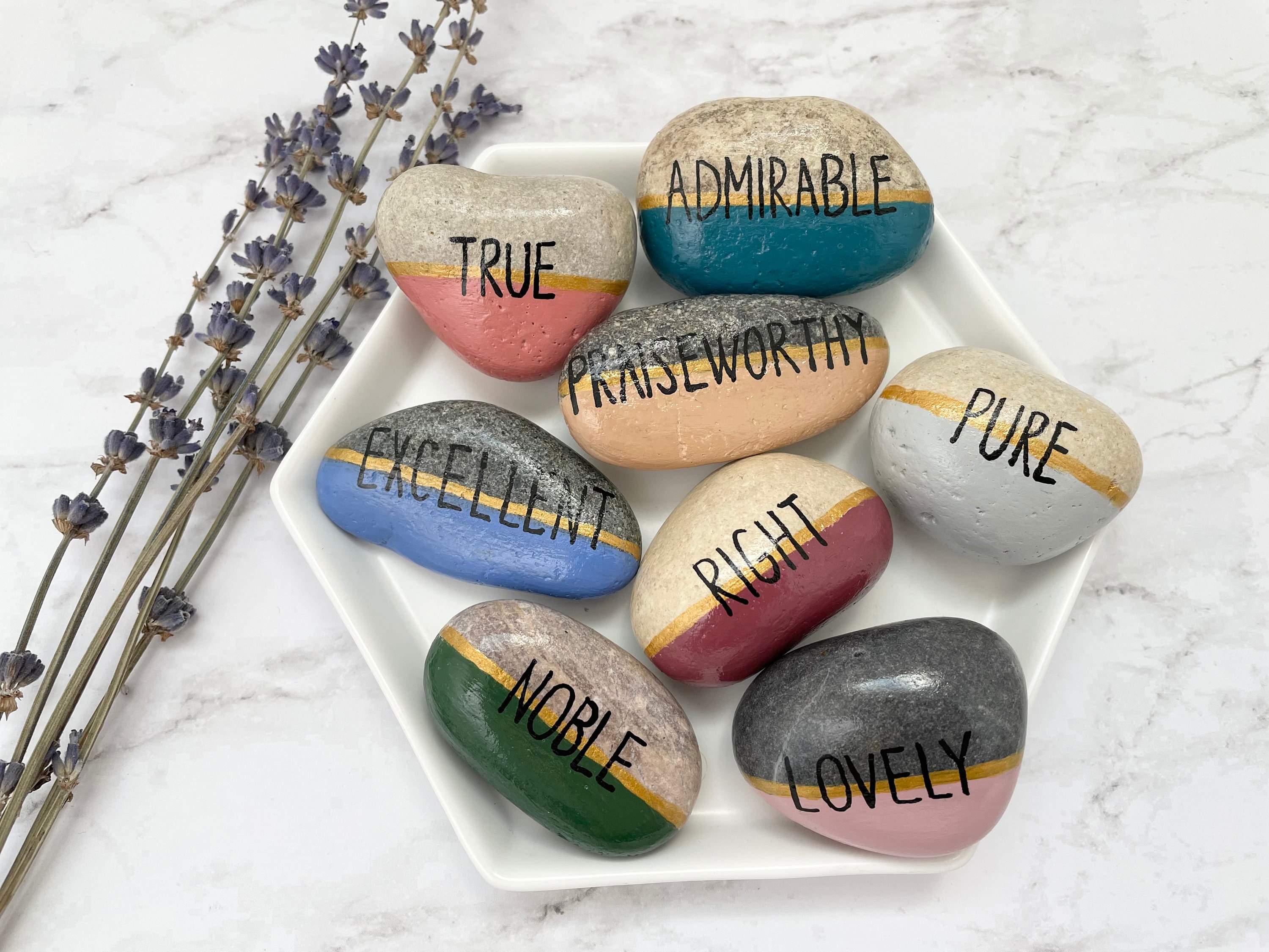 Encouraging Words Painted Rocks Inspirational Holidays - Etsy