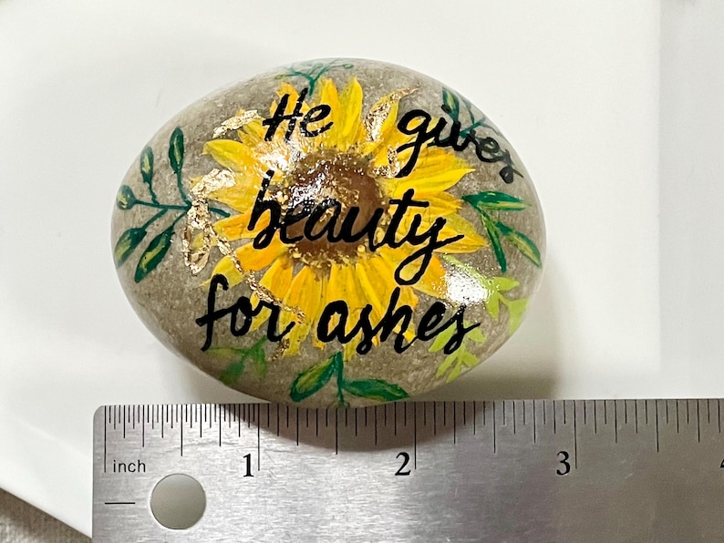 Encouraging Words Painted Rocks One-of-a-kind Gift Kintsugi Inspired ...