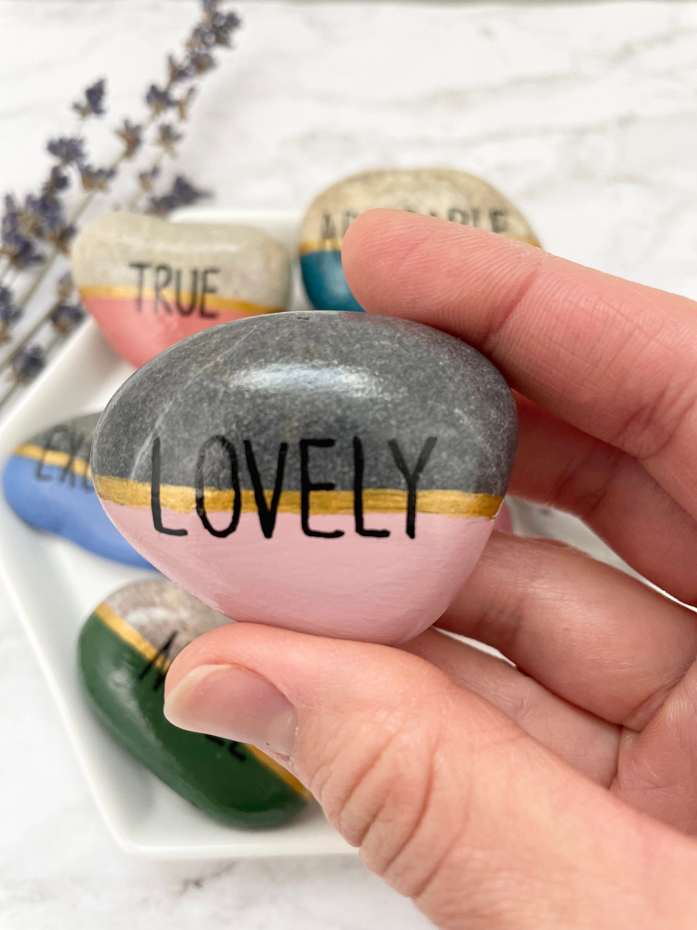 Encouraging Words Painted Rocks Inspirational Holidays - Etsy