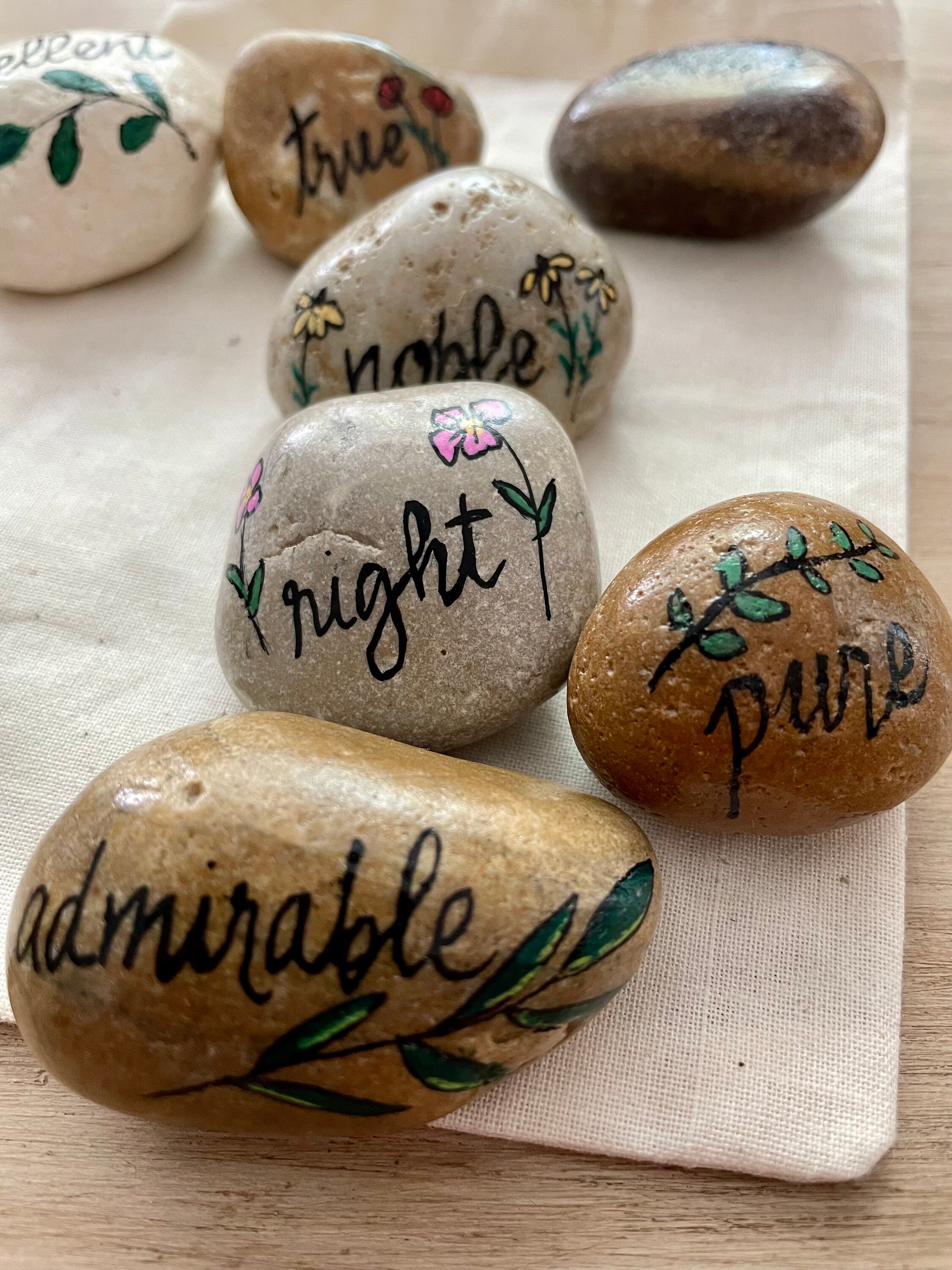 Encouraging Words Painted Rocks Inspirational Holidays - Etsy