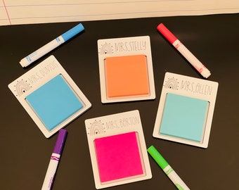 Monogram Post It Note Holder With Pen Slot - Etsy