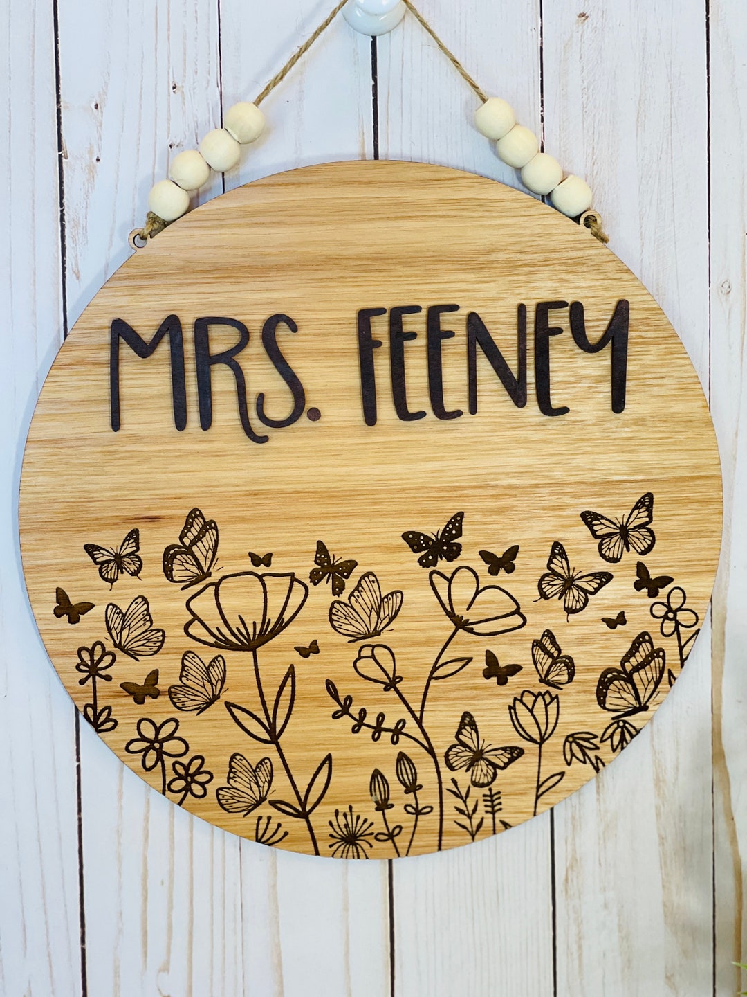 Sophisticated Floral Classroom Door Sign - Etsy