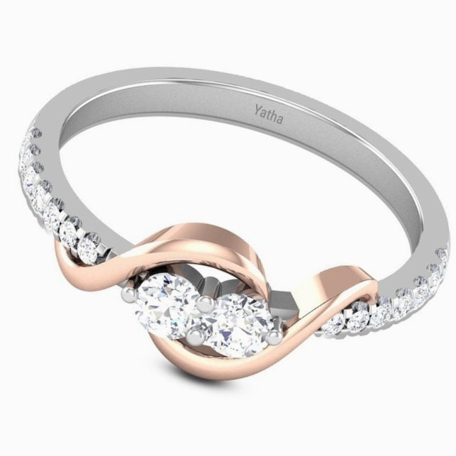 Fency Ring With 3 MM Round Cut White Moissanite Stone & 1.5mm - Etsy UK