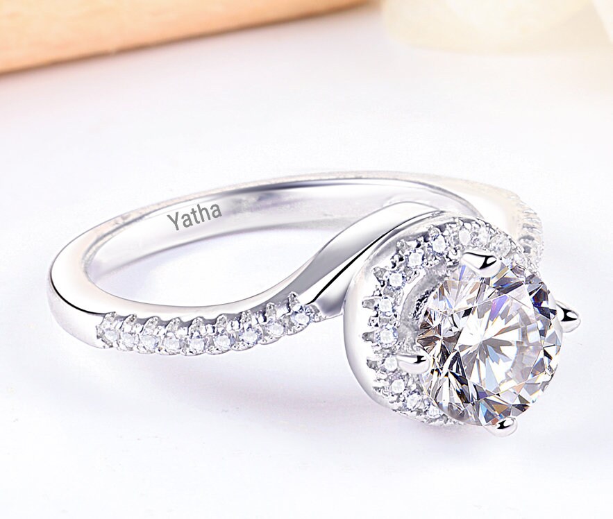 Fency Ring mit Runde geschnitten Moissanite Stein und - Etsy.de