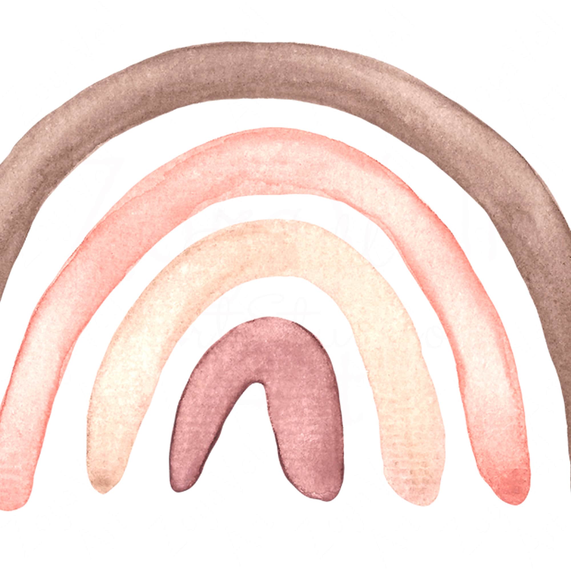 Rainbow Clip Art Watercolor Boho Rainbow Clipart Blush Pink | Etsy