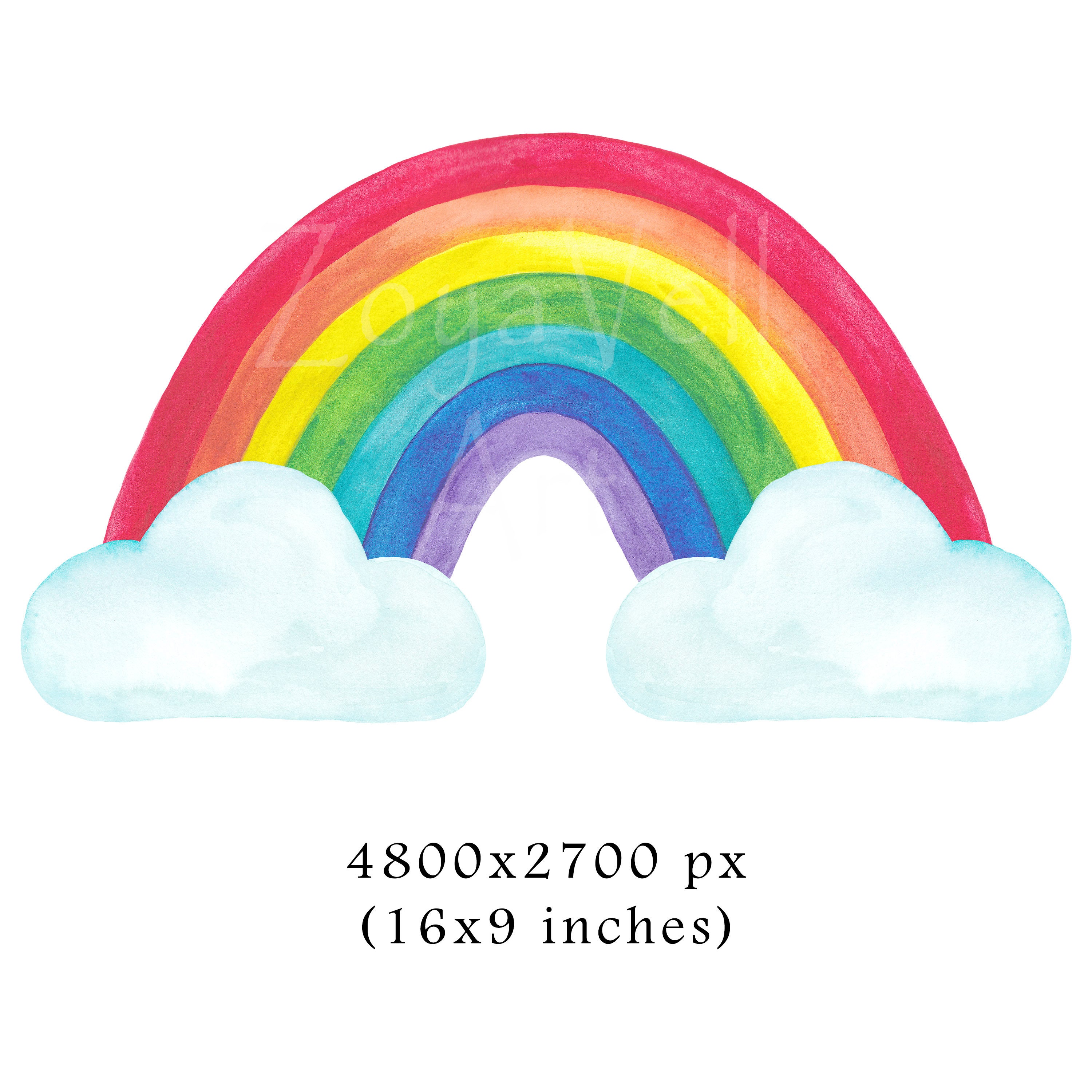 Aquarell Regenbogen PNG von Hand gezeichnet Regenbogen und | Etsy