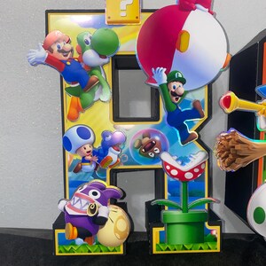 Mario 3D Letters, Mario Mouse Theme Party Decor, Mario Birthday Party ...
