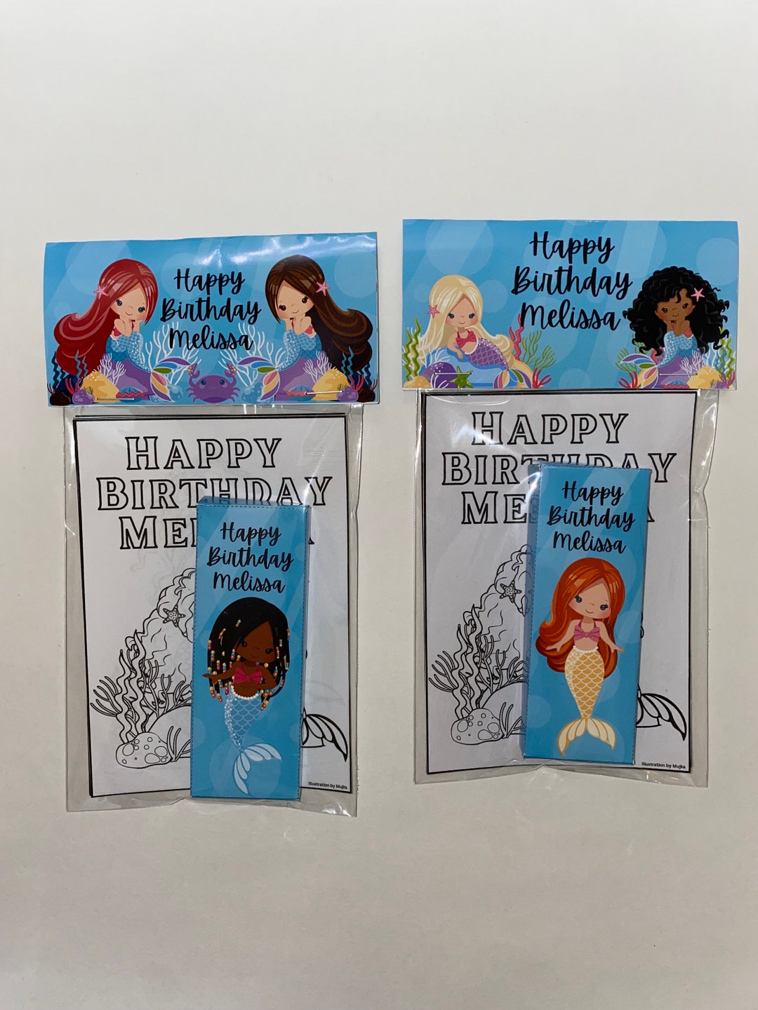 Mermaid Coloring Party Favors, Coloring Page Includes Crayons, Mermaid ...